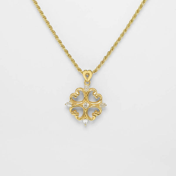 9ct Gold Four Leaf Clover Pendant | Gold Chains